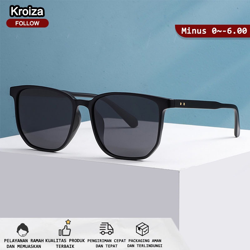 Jual Frame Kacamata Hitam Polarized Pria Cowok Wanita Antiradiasi Keca mata Sinar Matahari UV400 ...