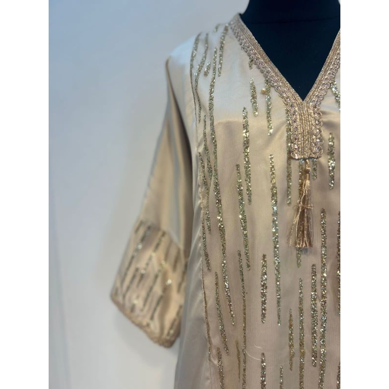 Jual Kaftan Cream Kaftan Gold / Kaftan Saudi / Kaftan Hitam / Kaftan ...