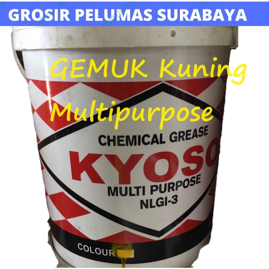 Jual Grease Gemuk Kyoso Multi purpose Multipurpose MP serbaguna kuning yellow pail Gemuk kuning ...