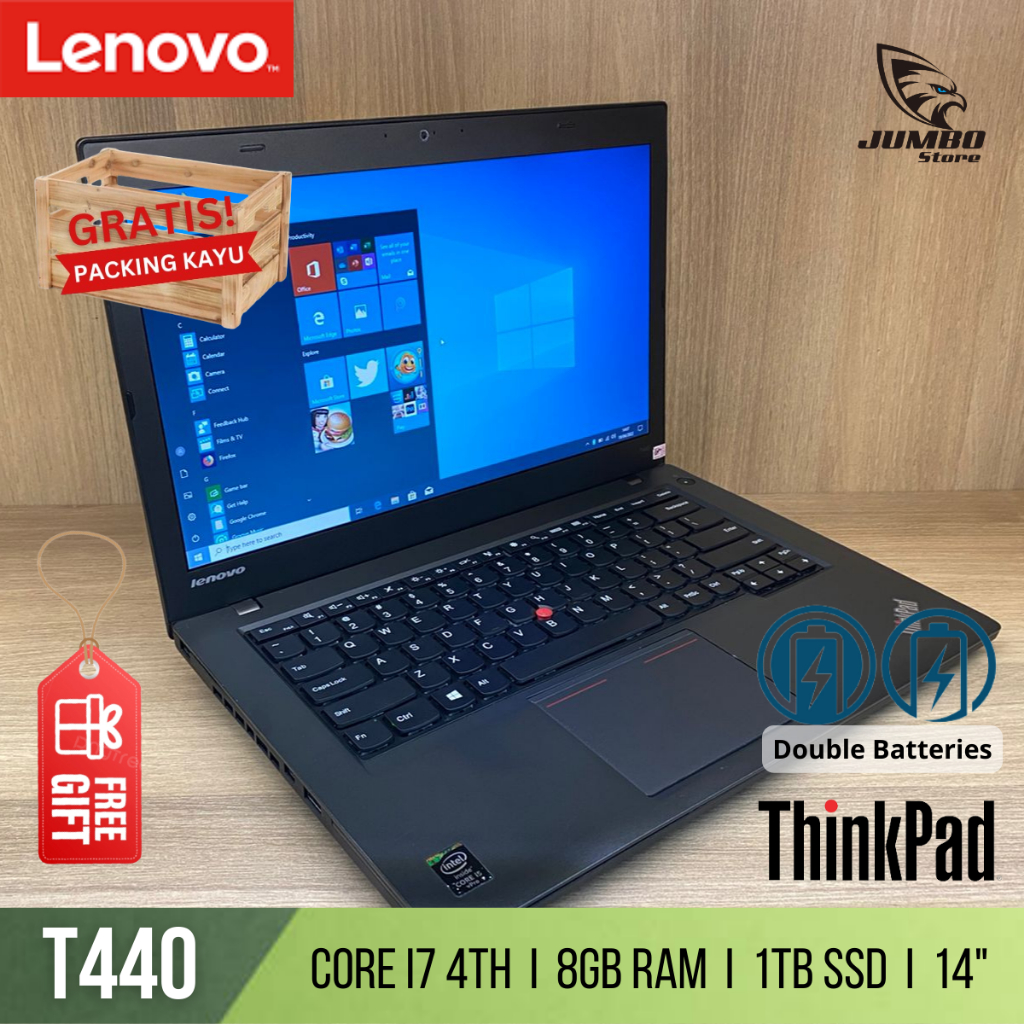 Jual Laptop Lenovo Thinkpad T440 Core i7 4th Gen 8GB RAM 1TB SSD ...