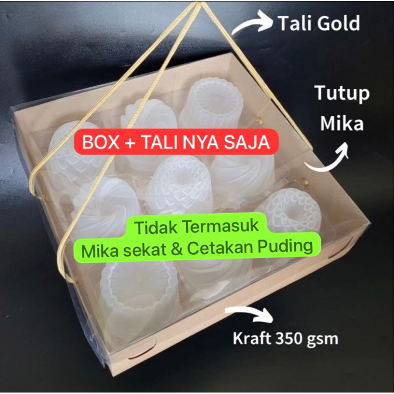 Jual (10pcs) Box Dus Kraft Puding Mika Tali (BOX NYA SAJA) 24x24x7cm ...