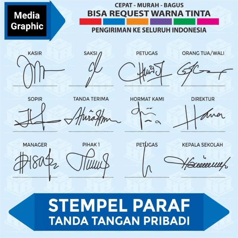 Jual Stempel Warna / Stempel TTD / Stempel Tanda Tangan / Stempel Nama ...