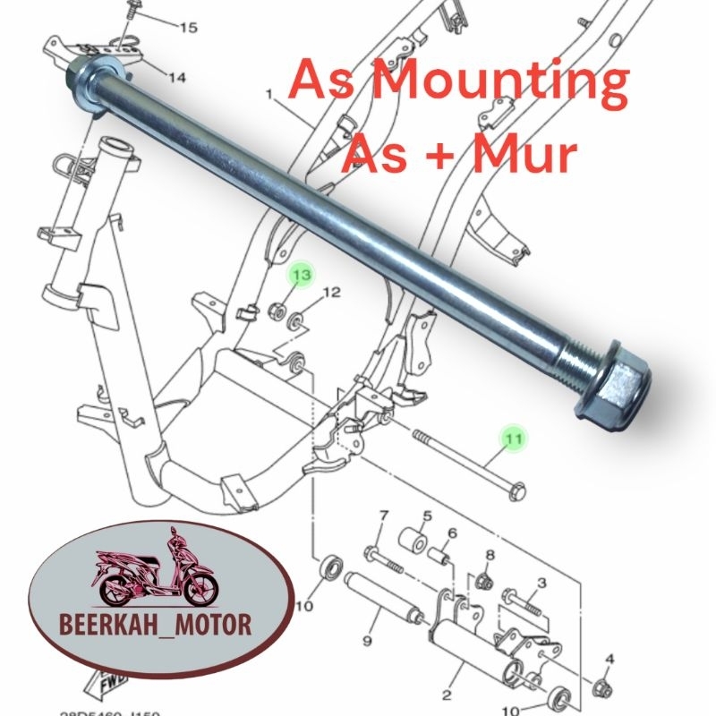 Jual As Mounting Mio sporty Smile Soul Nouvo Fino Karbu | Shopee Indonesia