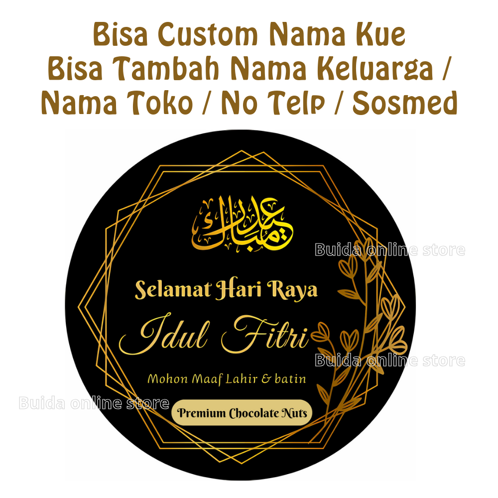 Jual Stiker Nama Kue Selamat Hari Raya Idul Fitri Mohon Maaf Lahir dan ...