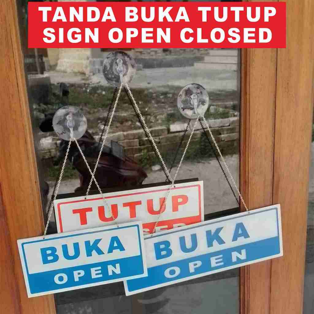 Jual Papan Tanda Buka Tutup / Open Closed Toko Kantor | Shopee Indonesia