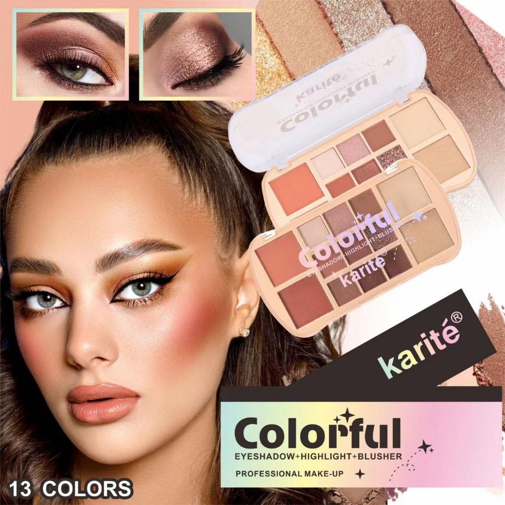 Jual KARITE 13 Warna Makeup Eyeshadow Pallet Highlighter Blush On ...