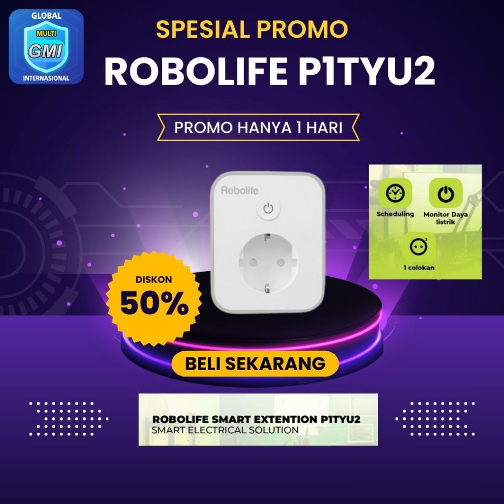 Jual STOP KONTAK SMART HOME WIFI Robolife Smart Plug P1TYU2 WIRELESS (2 USB 1 COLOKAN OTOMATIS ...