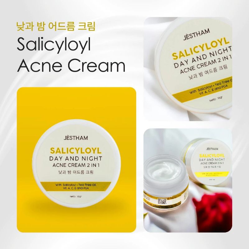 Jual Jestham salicyloyl Acne cream 2in1/ cream Jerawat jestham | Shopee ...