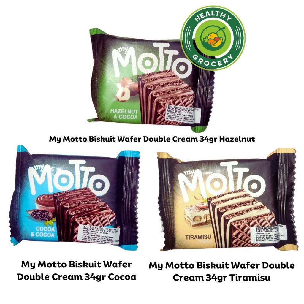 Jual My Motto Biskuit Wafer Double Cream 34gr Hazelnut / Cocoa ...