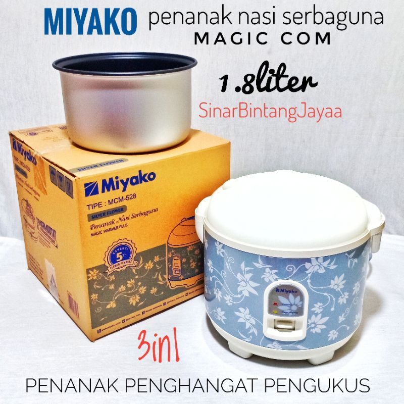 Jual MIYAKO MAGIC COM 1,8L 3in1 MCM-528 / RICE COOKER 1,8Liter MIYAKO ...