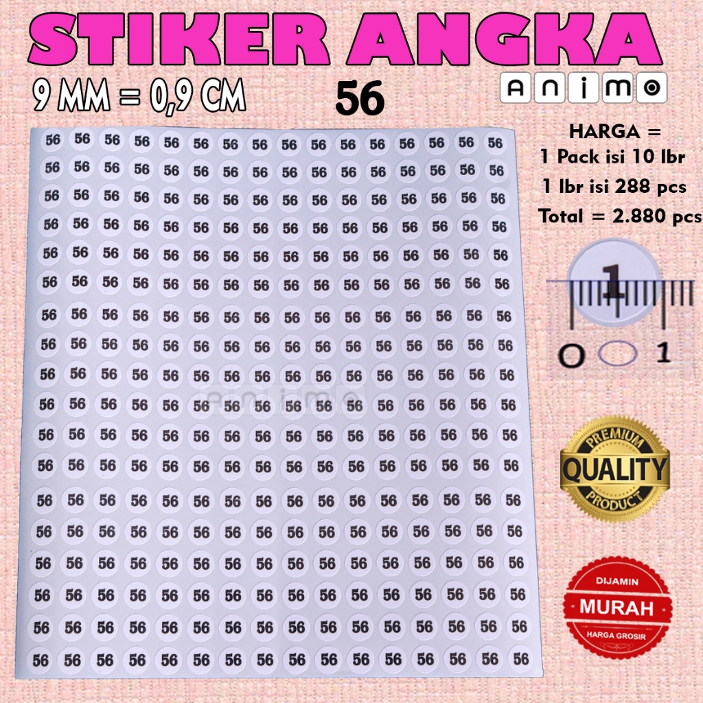 Jual STIKER ANGKA bulat - Stiker angka 1 2 3 4 5 6 7 8 9 10 sd 60 ...