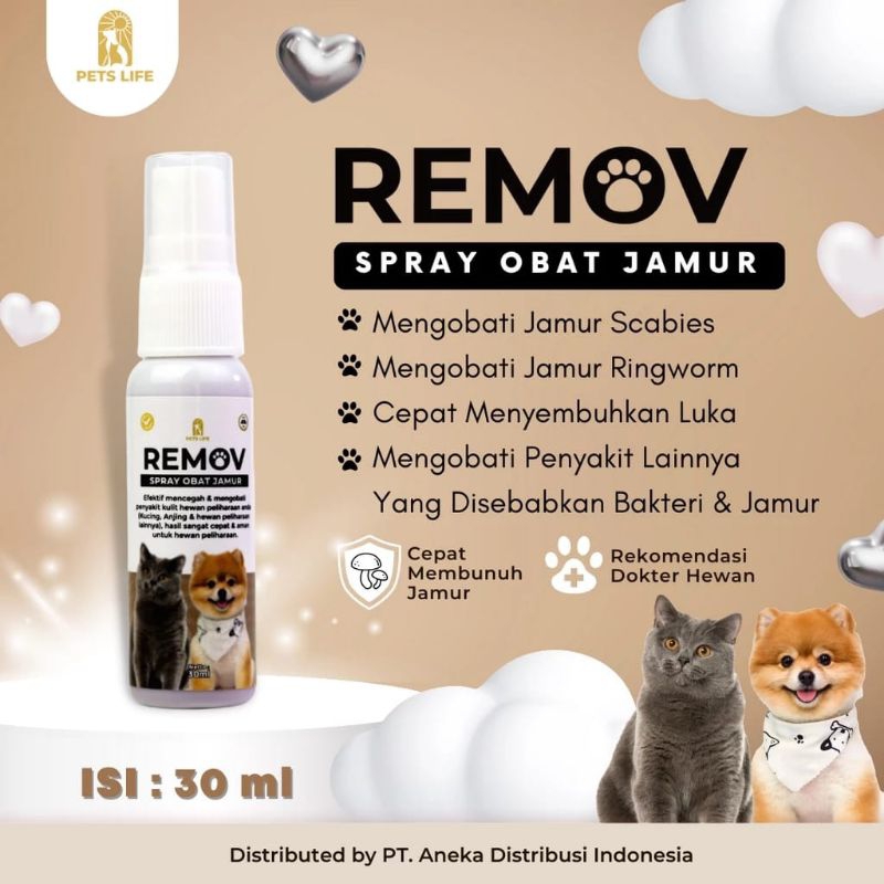 Jual Spray Obat Jamur Kucing Semprot Remov Anti Scabies Spray Clever ...