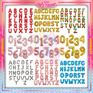 Jual Balon Foil Angka dan Huruf Alphabet BESAR JUMBO 80cm Variasi ...