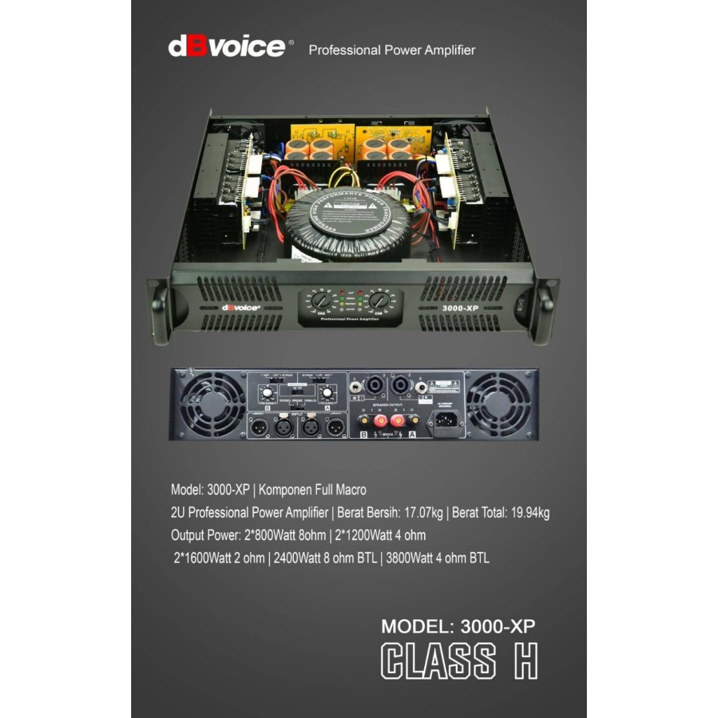 Jual Power dBvoice 3000XP 3000 XP Original 2 x 800 Watt With Crossover ...