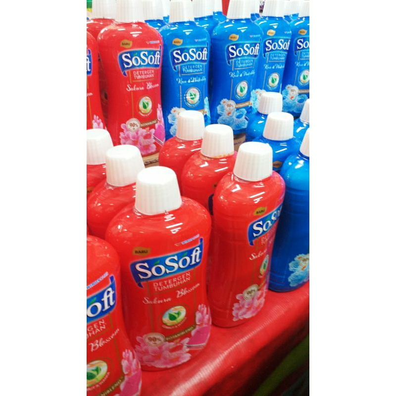 Jual SoSoft Deterjen Cair Botol 700 ML (Ungu & Merah) | Shopee Indonesia