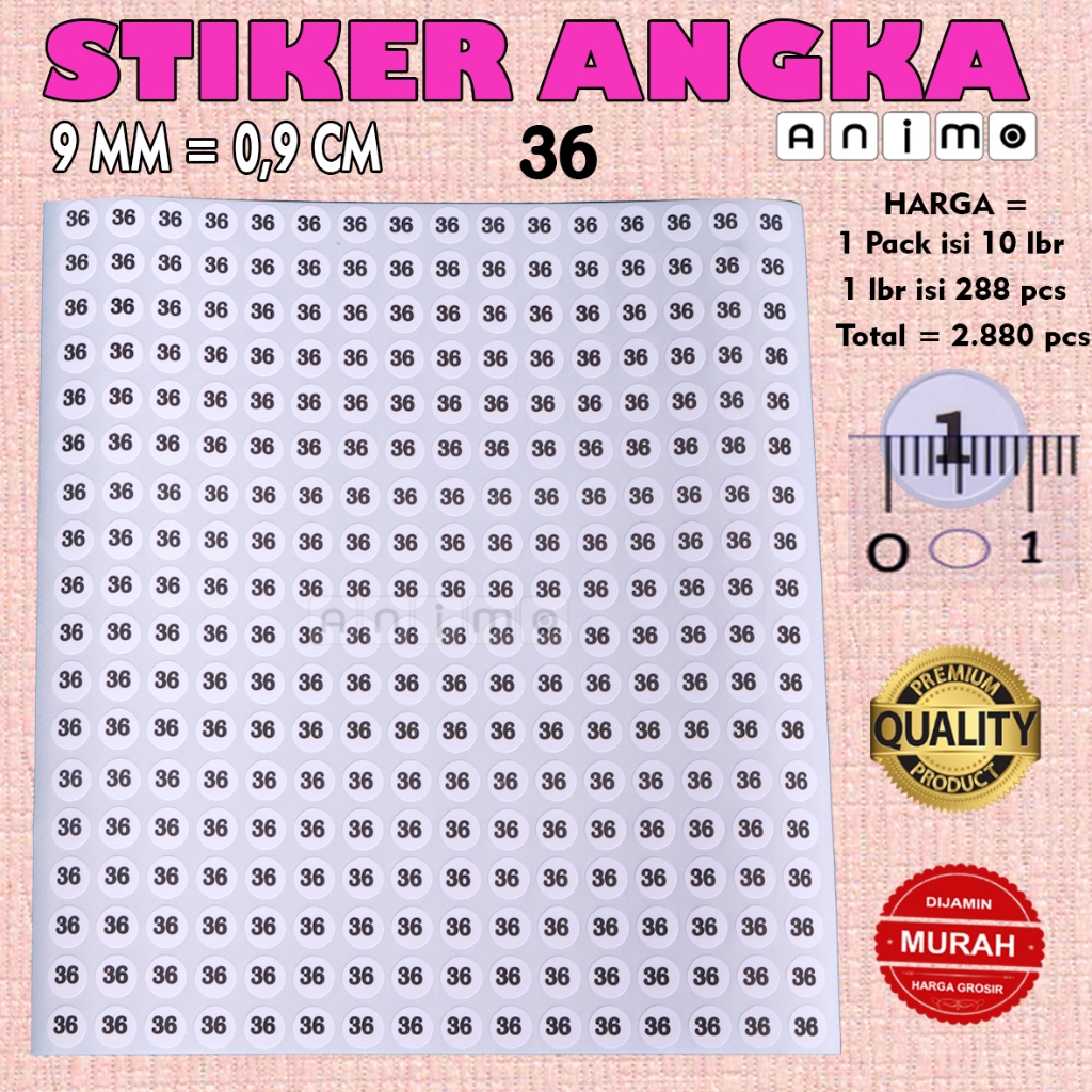 Jual STIKER ANGKA bulat - Stiker angka 1 2 3 4 5 6 7 8 9 10 sd 60 ...