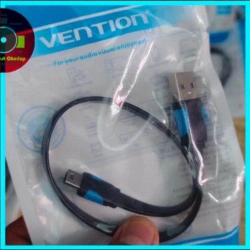 Jual Kabel Vention USB to mini usb B Flat A14 0.25m 1M for Camera ...