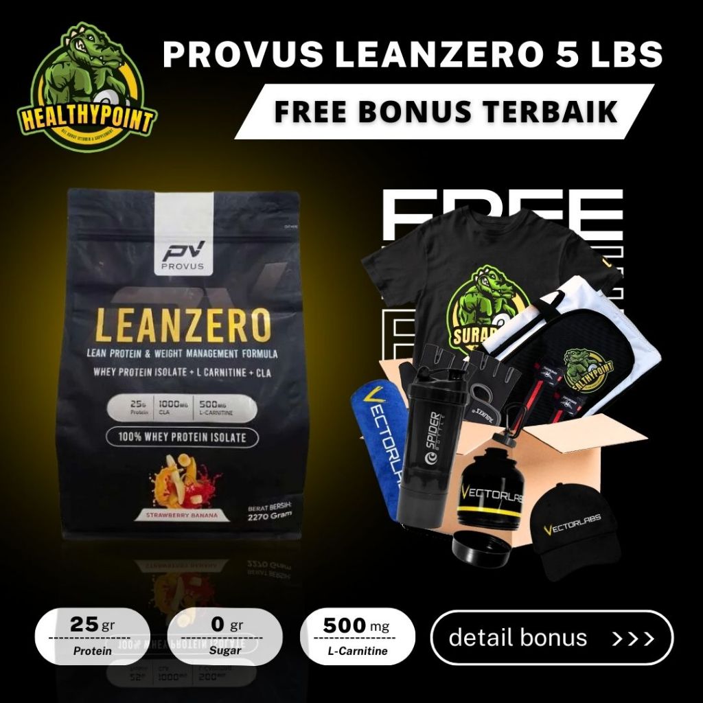Jual Provus Lean Zero 5 Lbs Whey Protein Isolate 5 Lbs Plus Fat Burner ...