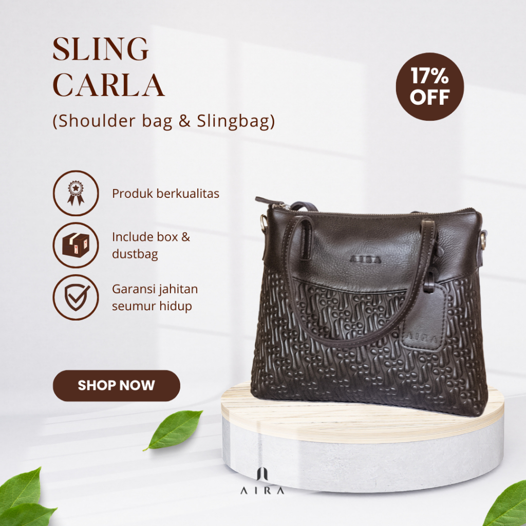 Jual AIRA | Tas Kulit Asli Wanita Sling Carla Original Tas Selempang ...