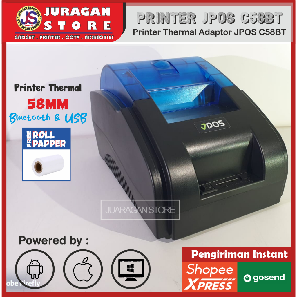 Jual Printer Bluetooth Mini Thermal Printer RPP02 58mm Moka dan Gobiz Adapator RJ11 CETAK NOTA ...
