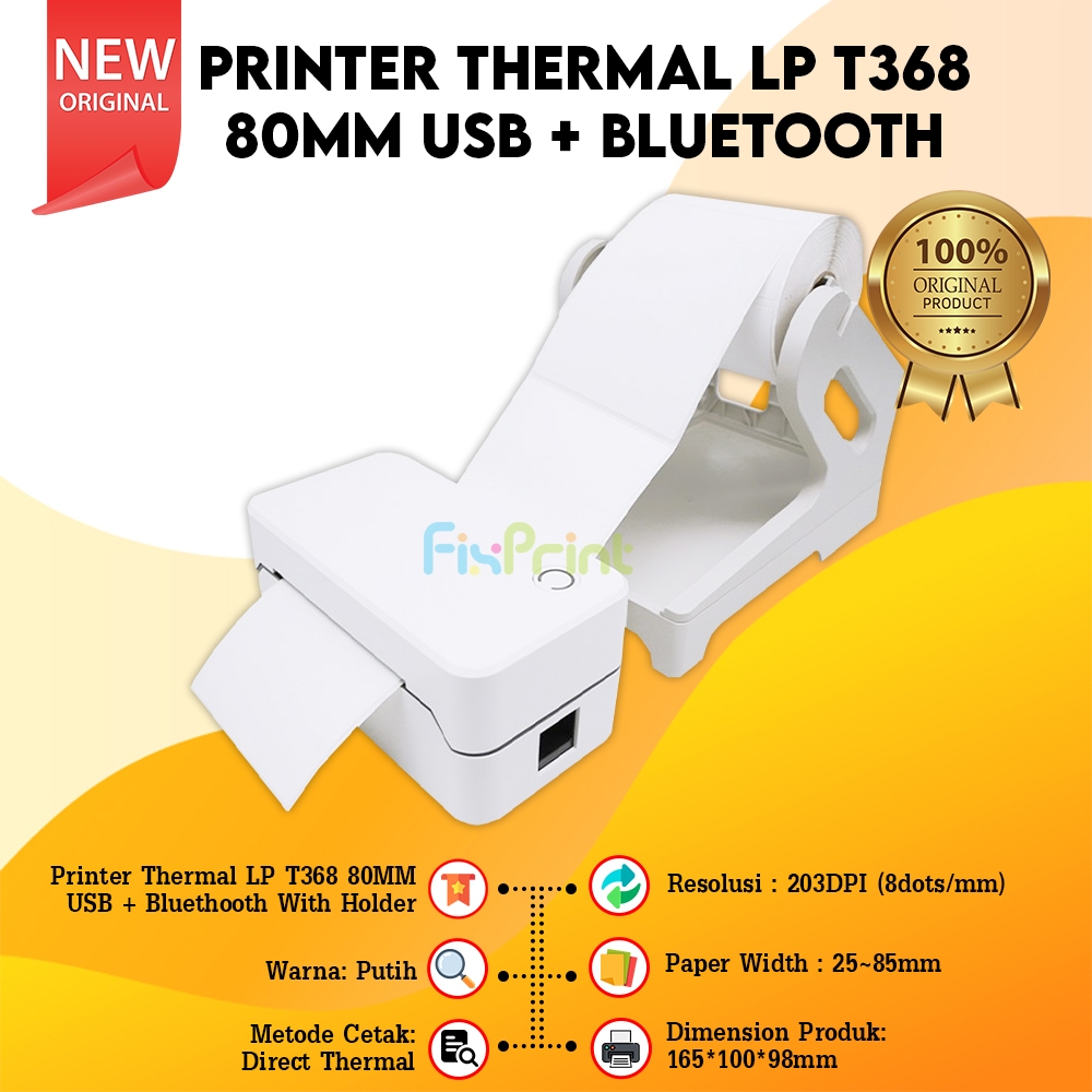 Jual Printer Kasir Thermal LPT368 Kertas Ukuran 80mm IWare LP T368 USB + Bluetooth Plus Holder ...