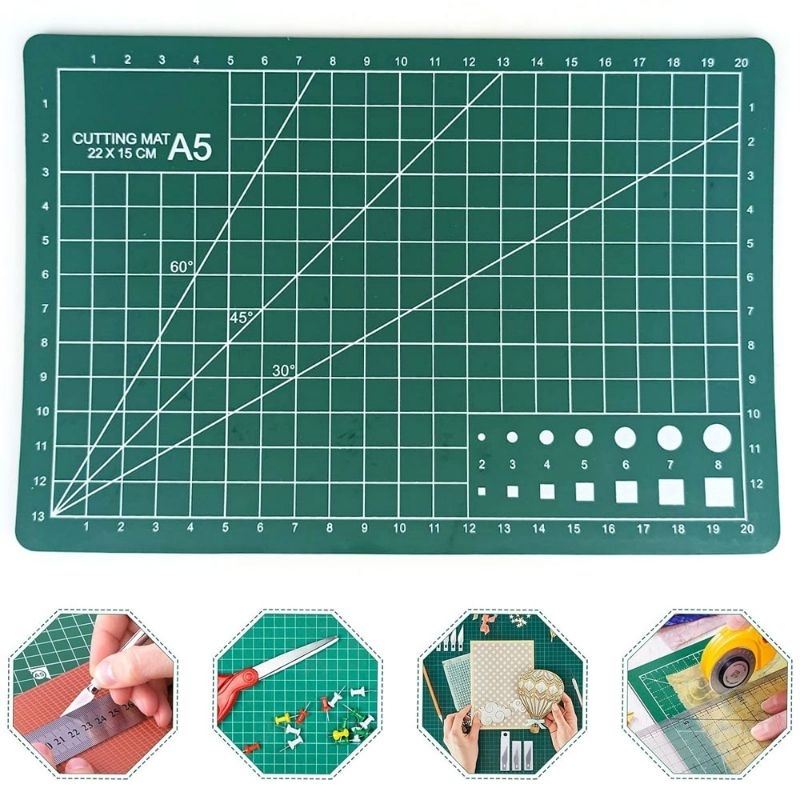 Jual HUAN MEI Working Pad Cutting Mat Alas Potong Papan Kerja A5 22 x 15 cm - GKSA4 - Green ...