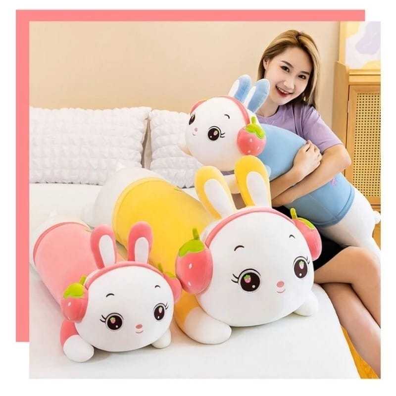 Jual MAINAN ANAK BONEKA GULING KELINCI RABBIT CARROT JUMPSUIT BAHAN ...