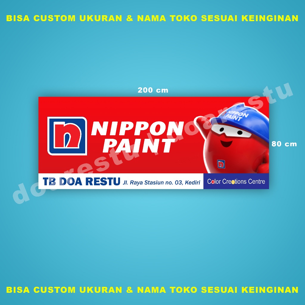 Jual Spanduk Brand Toko Bangunan Nippon Paint , Rucika, Semen Gresik ...