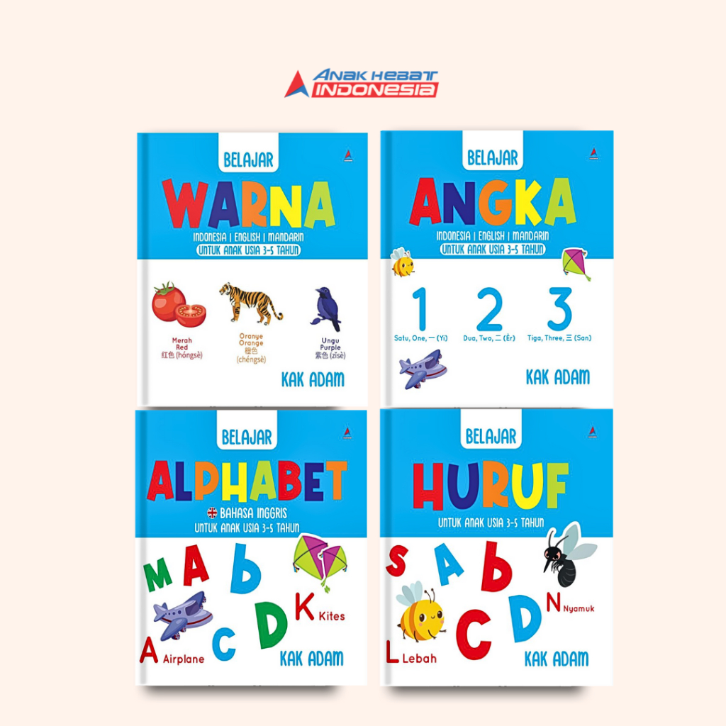 Jual Boardbook Edukasi Anak Belajar Warna, Angka, Alphabet, Huruf ...