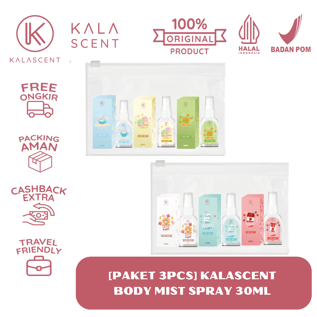 Jual [PAKET 3PCS] KALA SCENT BODY MIST PARFUM TRAVEL SIZE SPRAY 30ML | Shopee Indonesia