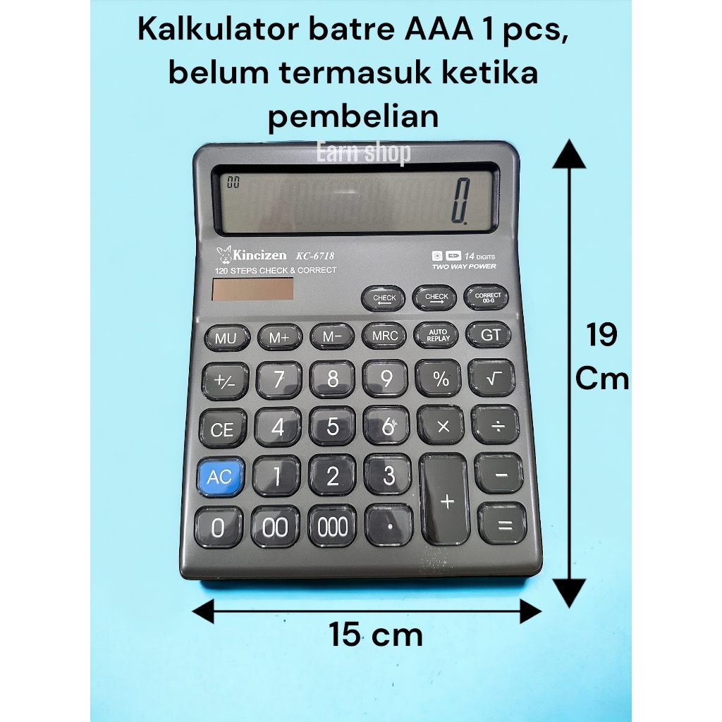 Jual KINCIZEN KALKULATOR BESAR KC-6718 14 DIGIT DUAL POWER SOLAR AKTIF ... Jual KINCIZEN KALKULATOR BESAR KC-6718 14 DIGIT DUAL POWER SOLAR AKTIF ...