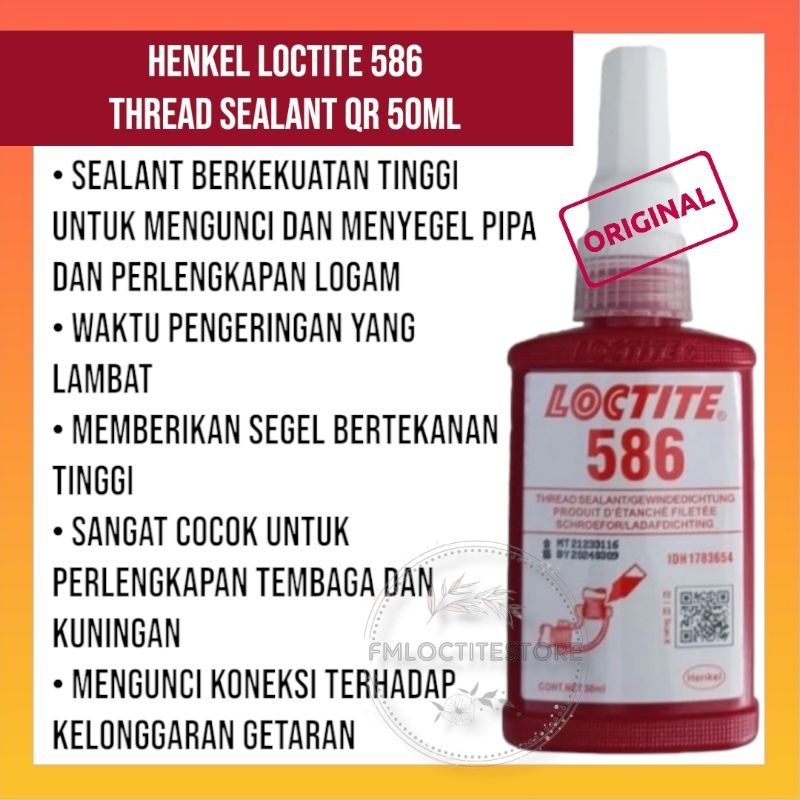 Jual HENKEL LOCTITE 586 LEM PIPA TEMBAGA KUNINGAN THREAD SEALANT QR ...