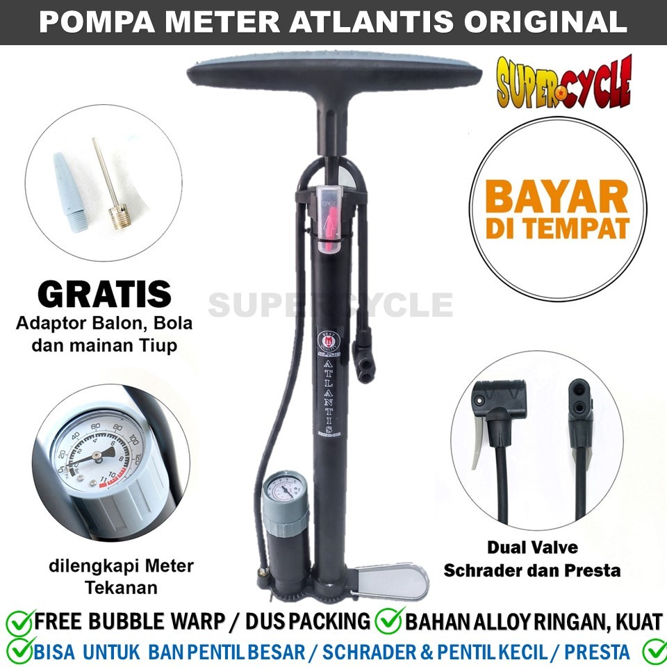 Jual Pompa Angin Ban Sepeda dan Motor Kompa Sepeda Tabung dual Pentil ...