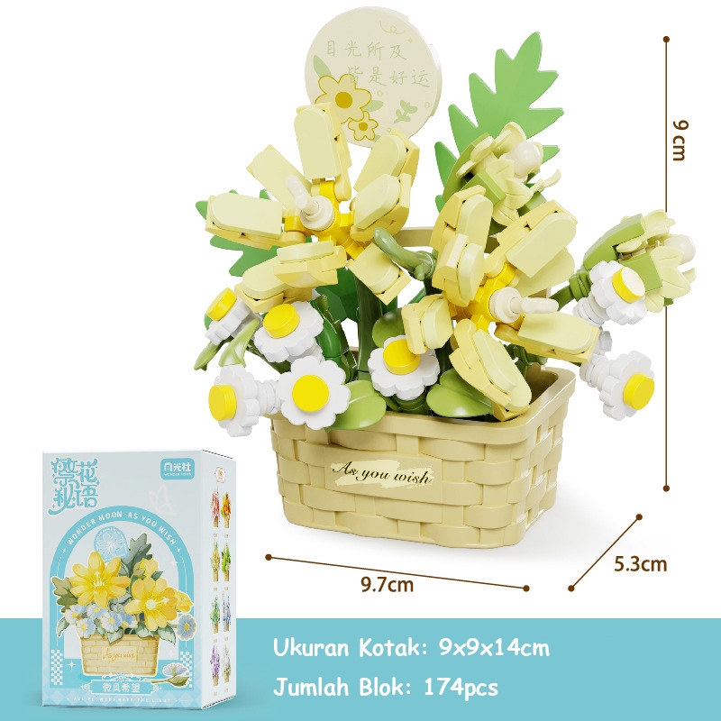 Jual MEKANSM DIY Nano Block Flowers Pot Bunga Model Mainan Balok Buket ...