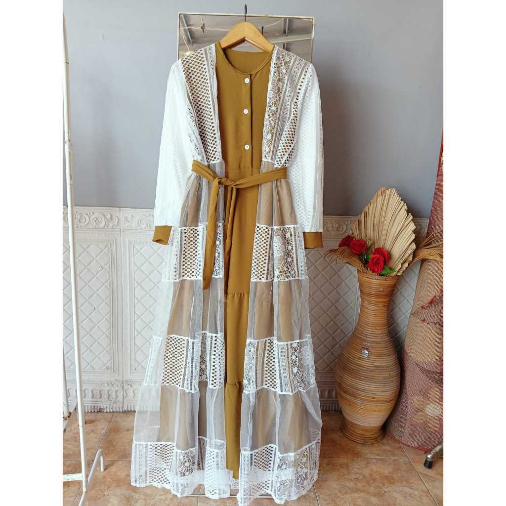 Jual GAMIS DEWISAN 2IN1 LONG OUTER BURKAT MIXX CRINKLE /COD/GAMIS ...