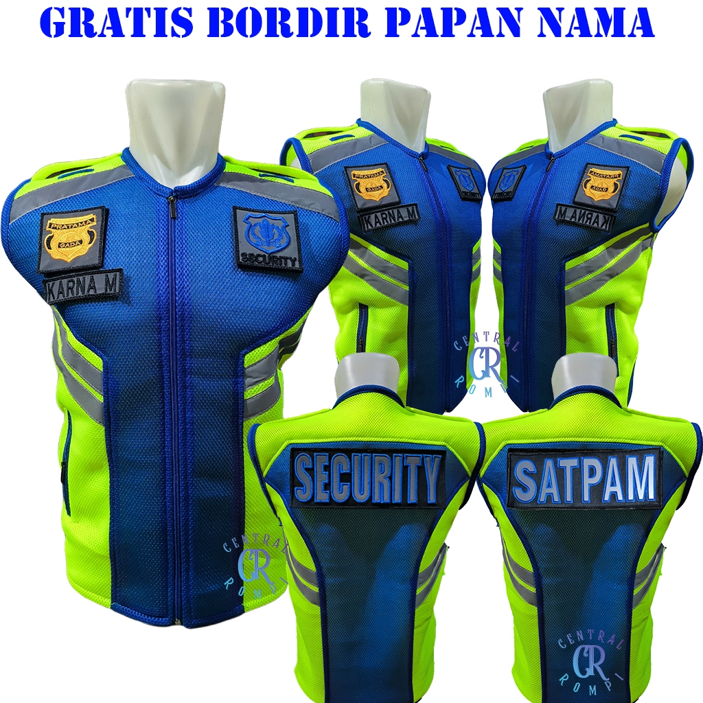 Jual Rompi Security Satpam Bahan Doublemesh Tebal Variasi Biru Iga ...