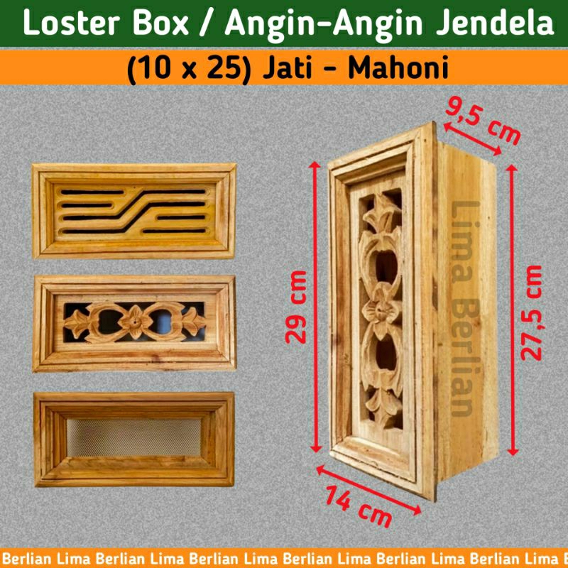 Jual Loster Box Kayu 10 x 25 Jati Asli Jepara Ventilasi Udara Jendela ...