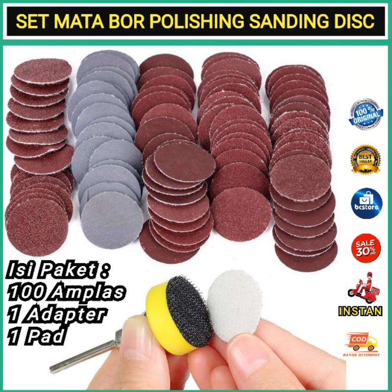 Jual Amplas Mini Grinder 100Pcs Mata Bor Polishing Fiber Wheel Sanding ...