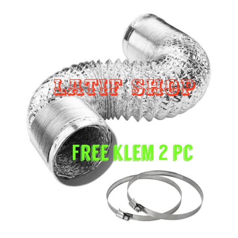 Jual Flexible Ducting 3 inchi panjang 10 meter free klem 2 pcs Pipa ...
