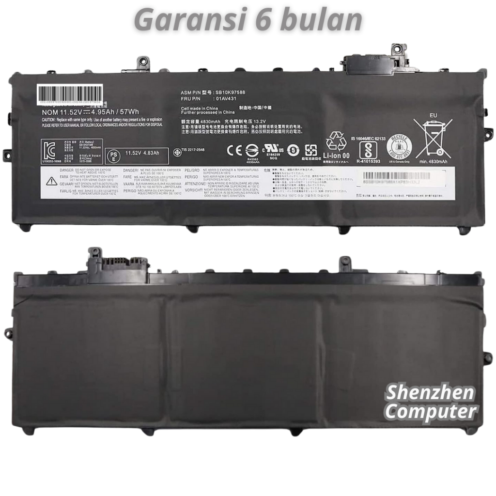 Jual Baterai Charger Lnovo ThinkPad X1 Carbon Gen 5 6 01AV429 01AV494 ...