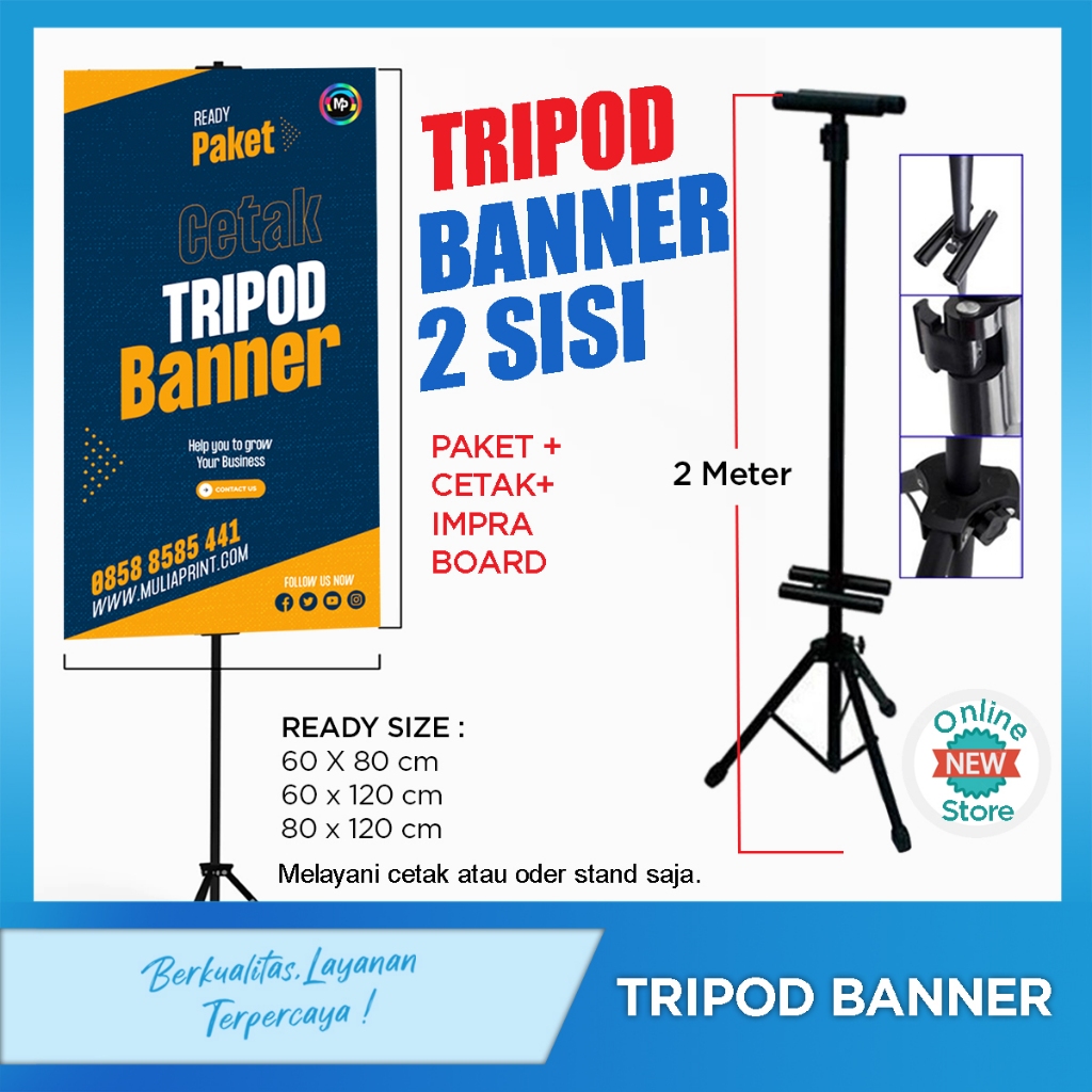 Jual Print Stand Banner Tripod Cetak Stiker | Sticker Impraboard UV ...