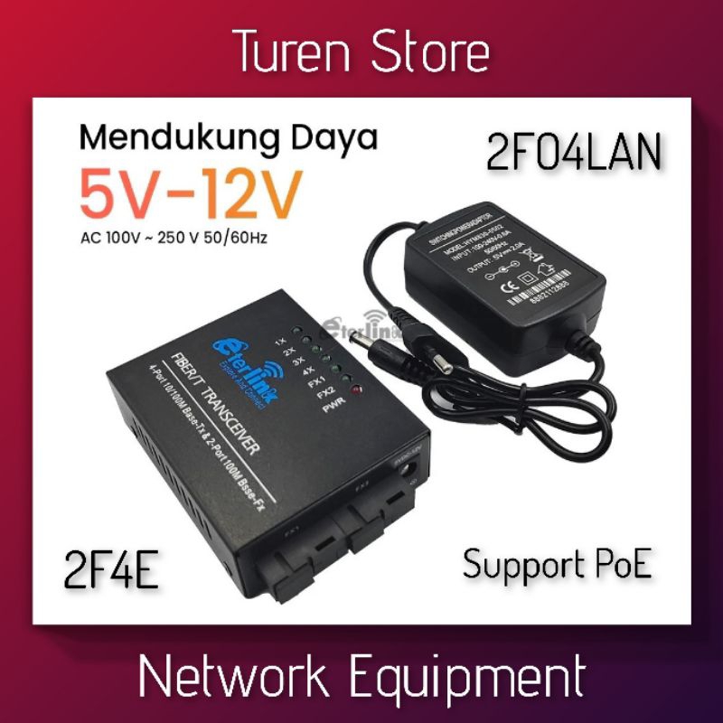 Jual Media Converter 2FO4LAN 2F4E support PoE 2 FO SC 4 RJ45 LAN bisa ...