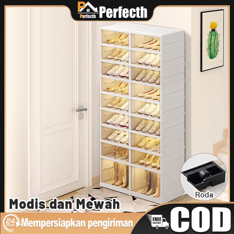 Jual Rak Sepatu Susun Tertutup Kotak Sepatu Lemari Sepatu Kotak ...