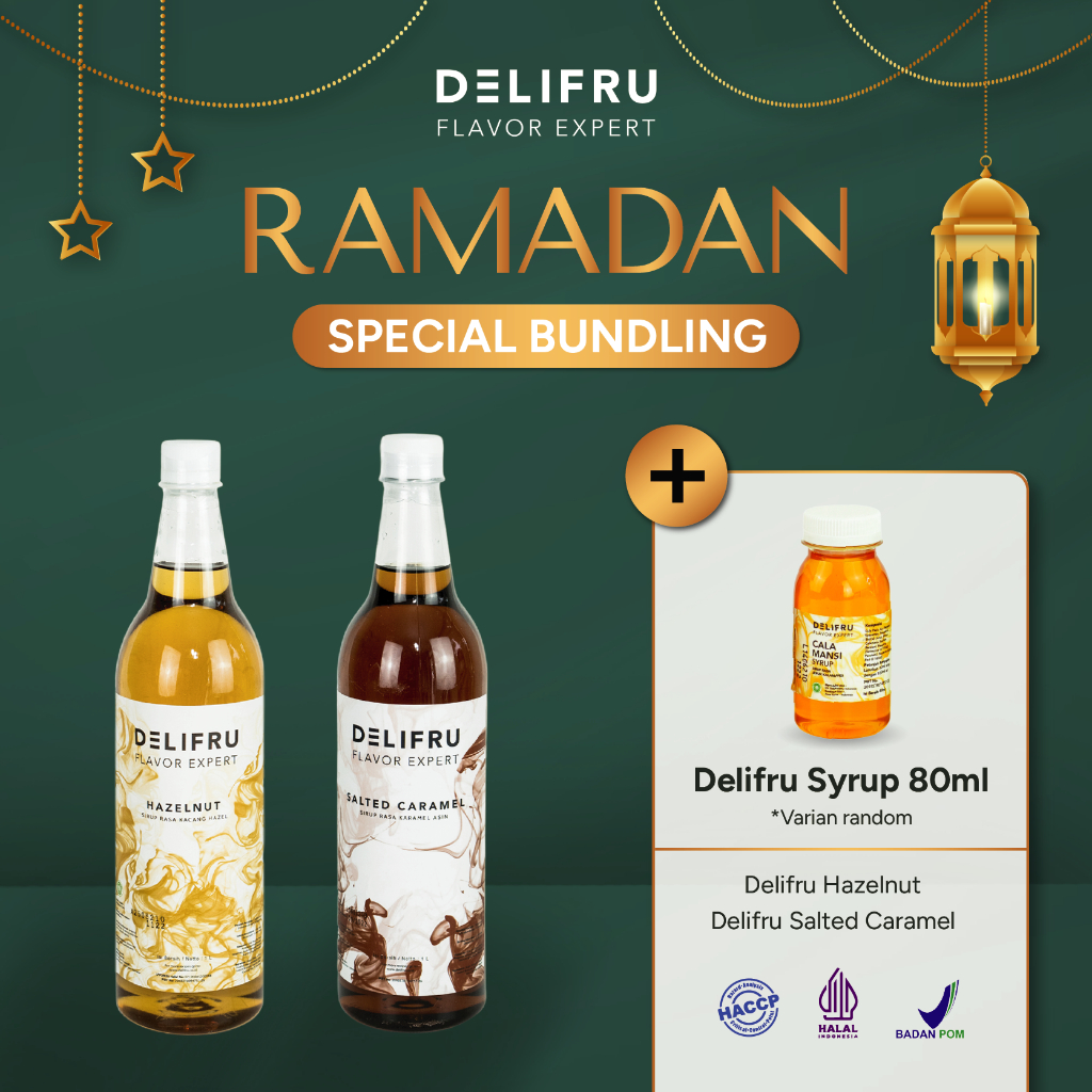Jual Paket Bundling Syrup 2l Delifru Sirup Salted Caramel 1l Hazelnut