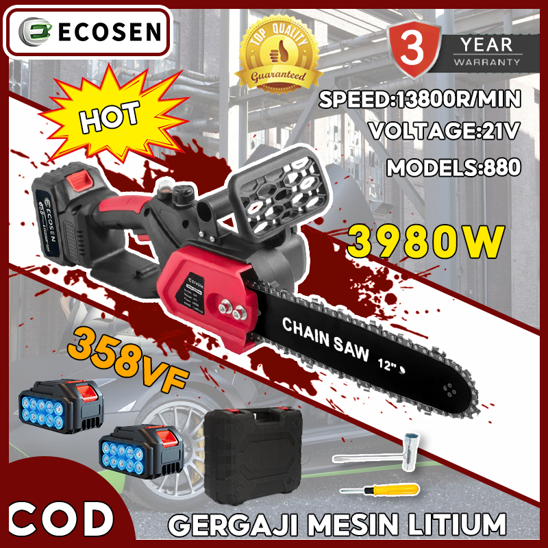 Jual ECOSEN Gergaji Rantai Elektrik Mini 12 Inch Portable Genggam ...