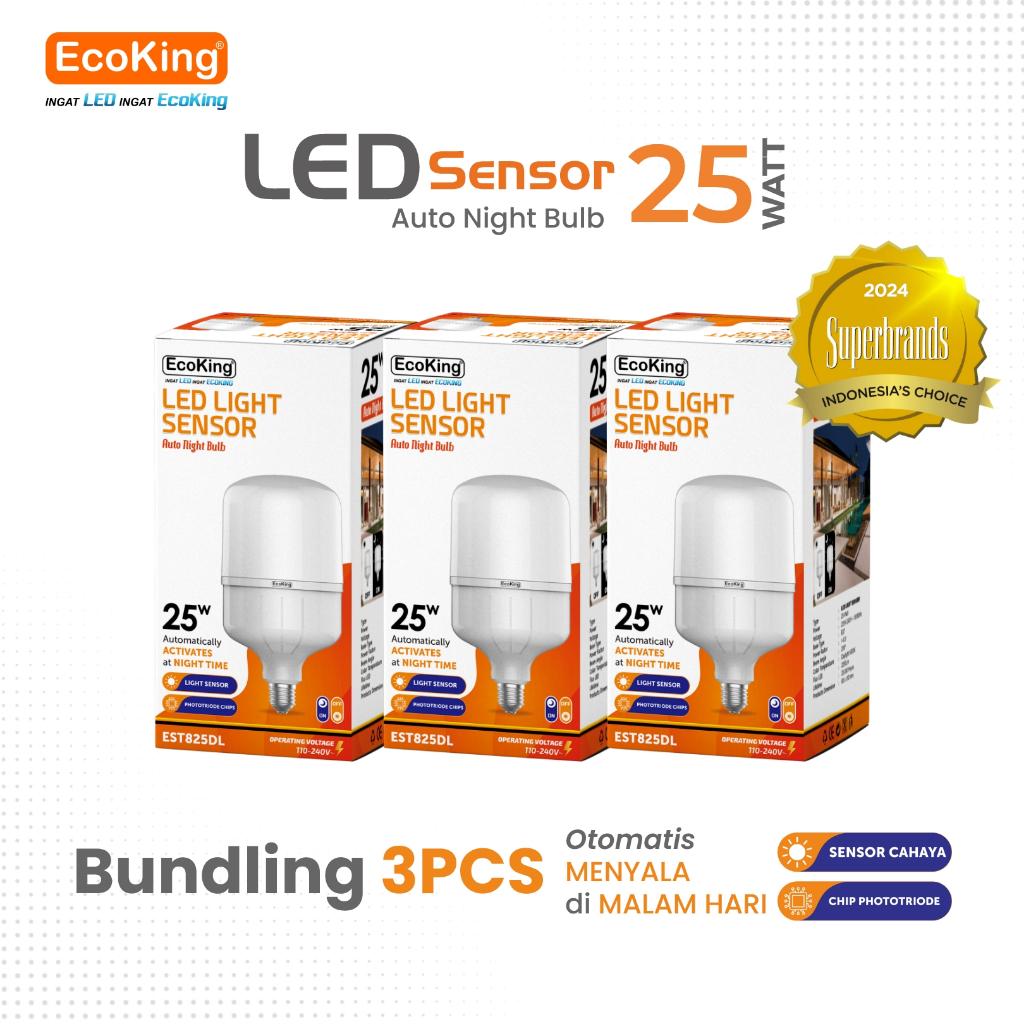 Jual EcoKing Lampu Bohlam Led Rumah Sensor Cahaya Otomatis Light Bulb ...