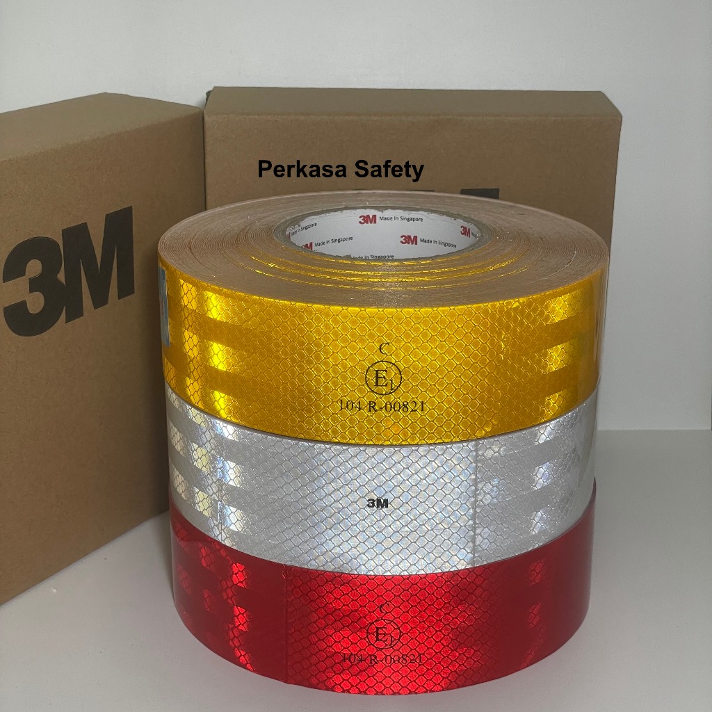 Jual Stiker Reflektor 3M Scotlight Pemantul Cahaya jamin lulus Uji Kir Sticker Reflector 1 meter ...
