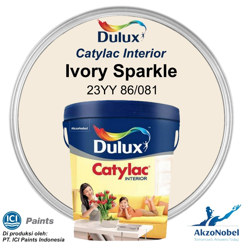 Jual CAT DULUX CATYLAC INTERIOR 5 KG - IVORY SPARKLE 23YY 86/081 | Shopee Indonesia