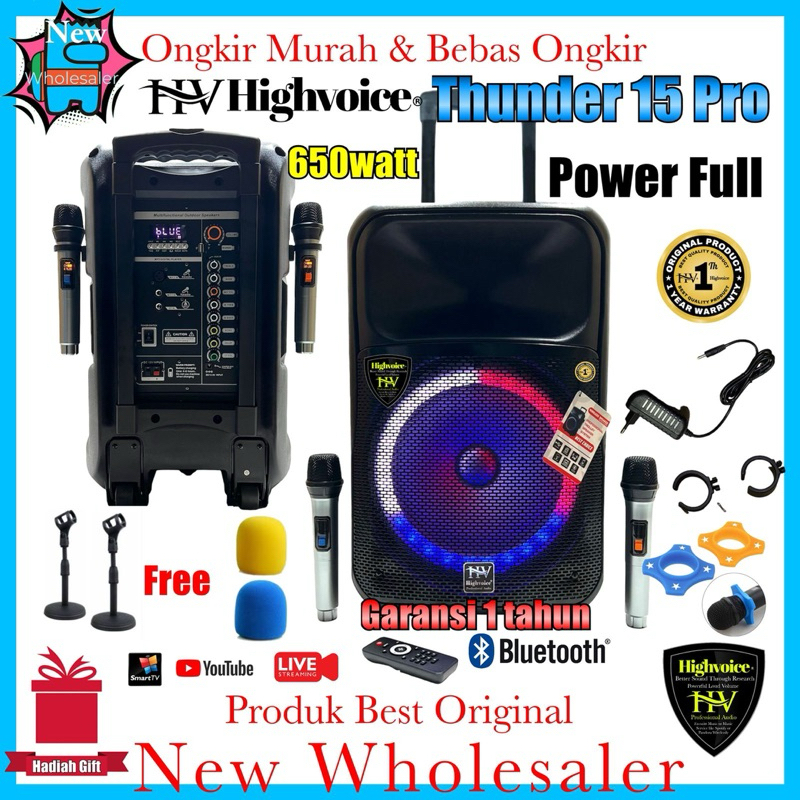 Jual Speaker Aktif Sound Pa wireless 15 inch Highvoice Thunder 15 Pro Power Full Original ...