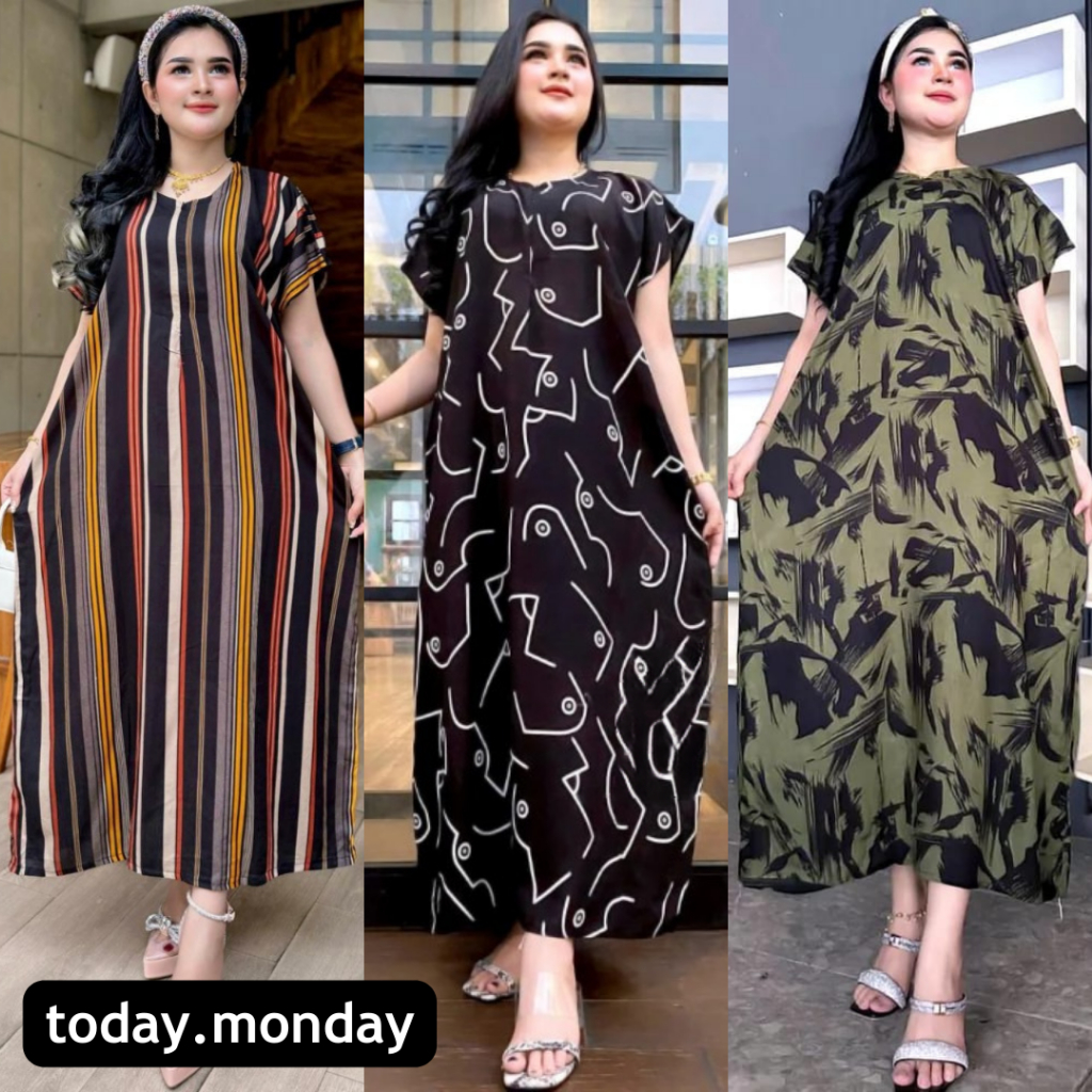 Jual Daster Dress Panjang Semata Kaki LD 120 Busui Lengan Pendek ...